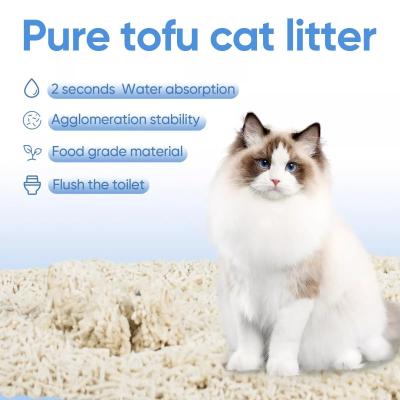 China Flushable Natural Tofu Clumping Cat Litter 1.5mm-2.0mm with 6 Color Options and ISO9001 Certification for sale