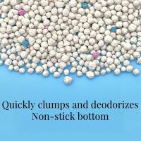 China Spherical Bentonite Clumping Cat Litter 0.8-3.8mm Dust Free Natural Grey Mineral Pet Litter for sale