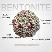 China Grey Spherical Bentonite Cat Litter 0.8-3.8mm Natural Clay Dust-Free Fast Clumping Pet Care for sale