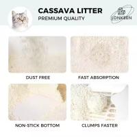 China Cassava Cat Litter with 3-Second Water Absorption | Dust-Free Plant-Based Formula for Multiple Cats for sale