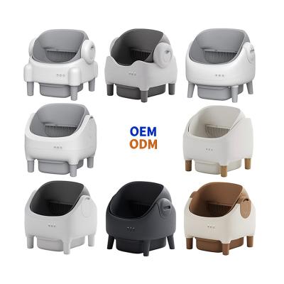 China Extra Large 76L Automatic Self-Cleaning Cat Litter Box with App Control and Safety Sensors for sale
