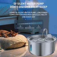 China Stainless Steel Smart Water Dispenser 4L Capacity 5V Power for Cats and Dogs with Triple Filtration for sale