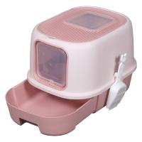 China White Top Entry Cat Litter Box with Drawer - Anti-Splashing Plastic Design for Easy Cleaning and Odor Control for sale