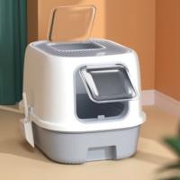 China 39cm Compact Closed Cat Litter Box with Odor Control - 2280g Lightweight Design for Multiple Cats for sale