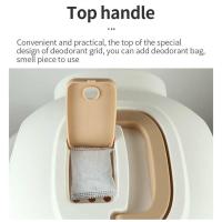 China Fully Enclosed Cat Litter Box with Bamboo Charcoal Filter - 5 Color Options, Nonstick Bottom for Multi-Cat Households for sale