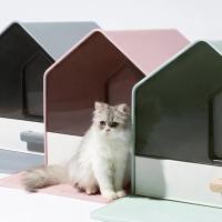 China 46×41×46cm Semi-Enclosed Cat Litter Box with Odor Control - 3600g Multi-Cat Design for sale