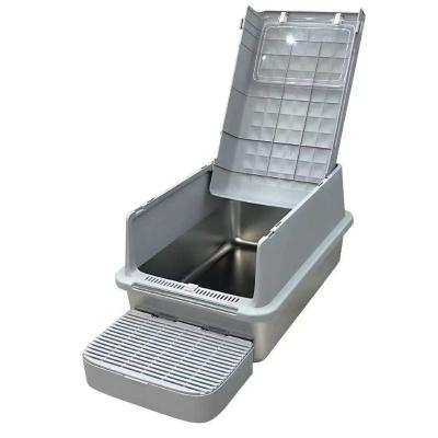 China 304 Stainless Steel Cat Litter Box 60x39x40cm Smell Proof with Removable Design and Rust Resistance for sale