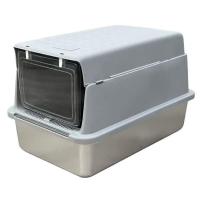 China 304 Stainless Steel Cat Litter Box 60x39x40cm Smell Proof with Removable Design and Rust Resistance for sale