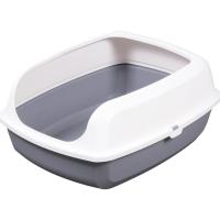 China Plastic Semi Enclosed Cat Litter Box with Widened Thickened Anti-Leakage Design and Included Scoop for sale
