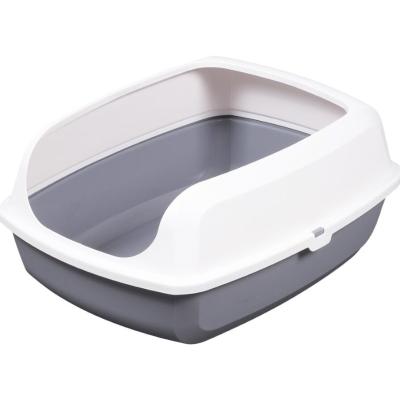 China Plastic Semi Enclosed Cat Litter Box with Widened Thickened Anti-Leakage Design and Included Scoop for sale