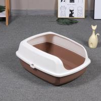 China Plastic Semi Enclosed Cat Litter Box with Widened Thickened Anti-Leakage Design and Included Scoop for sale