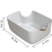 China Large Nonstick Bottom Open Litter Box 45.5×36.5cm High Sided Design with Easy Clean Surface for sale