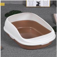 China Semi-Enclosed Cat Litter Box 1250g with Sand Falling Hole - 56×26×39cm PP PET Material for Multi-Cat Households for sale