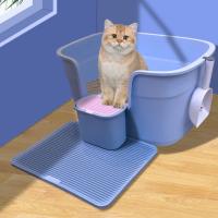 China Jelly Series Extra Large Cat Litter Box 63x45x32.8cm Splash Proof Eco Friendly Design for Multi-Cat Households for sale