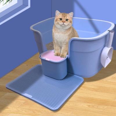 China Jelly Series Extra Large Cat Litter Box 63x45x32.8cm Splash Proof Eco Friendly Design for Multi-Cat Households for sale