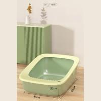 China Semi-Enclosed Cat Litter Box 61x44x25cm with Scoop - Durable PP/PET Material for Multi-Cat Households for sale