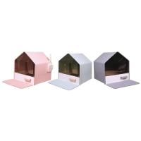 China 46cm Semi-Enclosed Cat Litter Box 3600g Large Capacity Covered Design for Multi-Cat Households for sale