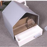 China 46cm Semi-Enclosed Cat Litter Box 3600g Large Capacity Covered Design for Multi-Cat Households for sale