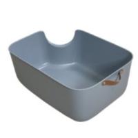 China Easy Clean 1085g Semi Enclosed Cat Litter Box 55.5cm Corner Design for Multiple Cats for sale