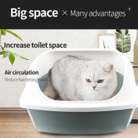China Brown Semi-Enclosed Cat Litter Box 56cm with Anti-Splashing Design and 1160g Weight for sale