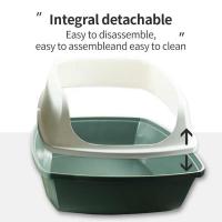 China Brown Semi-Enclosed Cat Litter Box 56cm with Anti-Splashing Design and 1160g Weight for sale