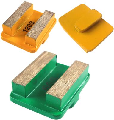 China 2 Square Segments Diamond Scraper Grinding Plate with Single Plug Quick Change Backer for sale