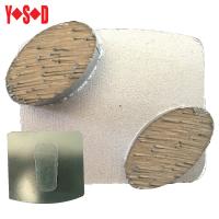 China Scanmaskin 2 Button Metal Bond Diamond Grinding Shoes for concrete surface prep for sale