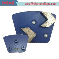 China 2 Arrow Segment Trapezoid metal bond diamond shoes with Screw backing for sale