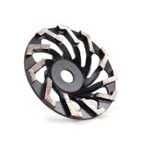China 4''105mm Segmented Sector-Shaped Turbo Diamond Grinding Wheel For Different Types Of Concrete With Light Steel Core for sale