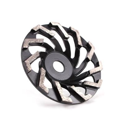 China 4''105mm Segmented Sector-Shaped Turbo Diamond Grinding Wheel For Different Types Of Concrete With Light Steel Core for sale