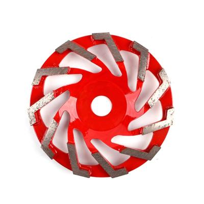China 4.5''115mm 5''125mm 7''180mm L-Shaped Segmented Turbo Diamond Grinding Wheel Cup For Stone Concrete for sale