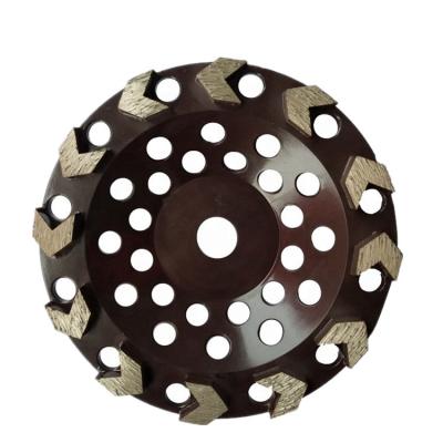 China 4 Inch 105mm Arrow Segmented Diamond Grinding Wheel Cup, Used For Polishing Concrete Stone Tiles for sale