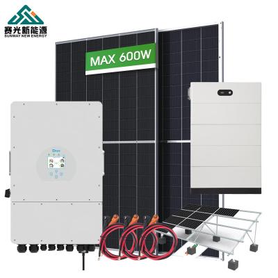 China 8kW MPPT Hybrid Solar Energy System with 51.2V 200AH Battery and 450W Solar Panels - CE/RoHS Certified for sale