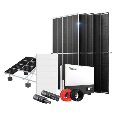 China Off Grid 5kW-12kW Hybrid Solar System with 51.2V 200AH Lithium Battery and 450W Solar Panels for sale