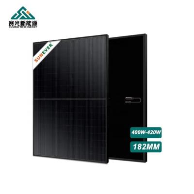 China 420W Monocrystalline Solar Panel with 182mm Half-Cut Cells and 21.3% Efficiency - TUV Certified All Black PV Module for sale