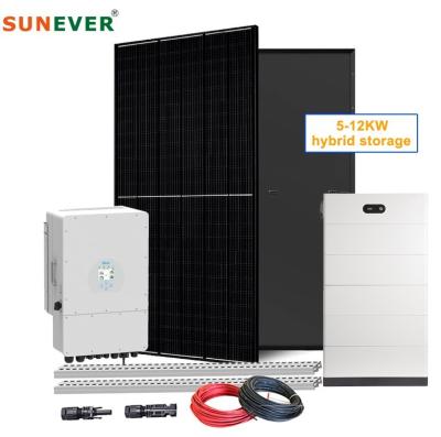 China 50Hz Solar Home Power System Complete Kit 5kW 8kW 10kW 12kw with 450W Mono Panels and 51.2V 200AH Battery for sale