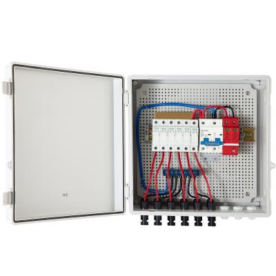 China 390×390×185mm PV Combiner Box 500VDC 63A with ABS Material and SPD Lightning Protection for Solar Systems for sale