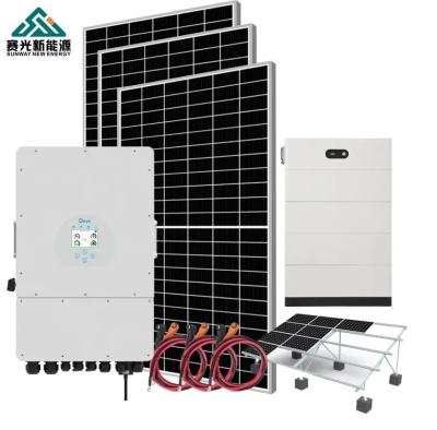 China 51.2V 5KW Hybrid Solar Energy System with 200AH Lithium Battery and 450W Solar Panels for Home Grid Storage for sale