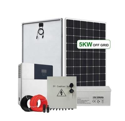 China 5kW Off-Grid Solar Power System with 48V LiFePO4 Battery - 420W Mono PERC Panels & 5.5KWp Inverter for sale