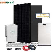 China Hybrid Solar Power System 5kw 6kw 8kw 10kw with 450W Solar Panels and Lithium Battery for sale