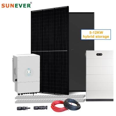 China 6kW 8kW 10kW Hybrid Solar Power System with Battery Backup for Home 24h for sale