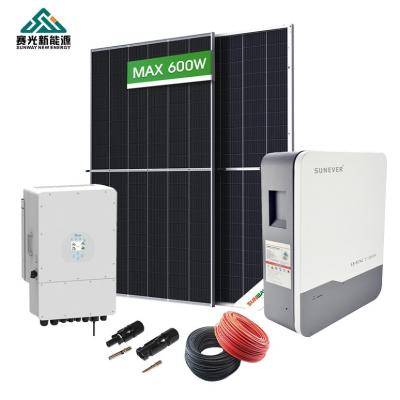 China 380V 12kW Solar Energy System with Deye Growatt Afore Hybrid Inverter for sale