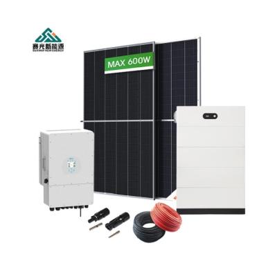China 5kW-12kW Solar Hybrid Power System Complete Set for Home with 450W Panels and 51.2V Lithium Battery for sale