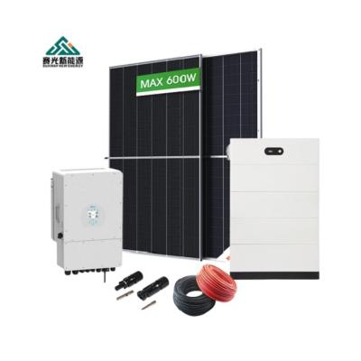 China 10kW Photovoltaic Kit 10 Kw Solar Panel System with 450W Mono Panels and 5kW Hybrid Inverter for sale