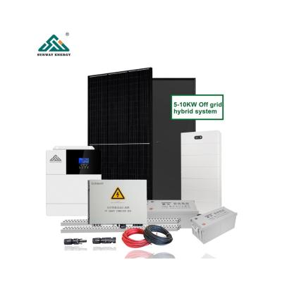 China 48V DC Off-Grid Solar System 5.5KW Hybrid Inverter with 5-20KWH LiFePO4 Battery - CE/RoHS Certified for sale