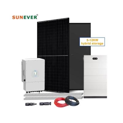 China 48V 51.2V Solar Panel System Complete Kit 5kw 6kw 8kw 10kw 12kw Hybrid Inverter Lithium Battery for sale