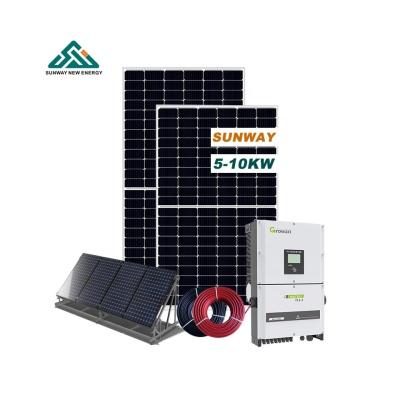 China Commercial 5KW 10KW 20KW On-Grid Solar System with 420W-700W Panels and 99.6% Efficiency Inverters for sale