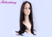 China Soft Full Lace Wigs With Bleached Knots / Straight Peruvian Virgin Human Hair for sale