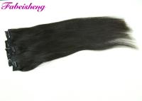 China 12 Inch Clip In Human Hair Extensions Soft And Smooth Natural Color Chemical Free for sale