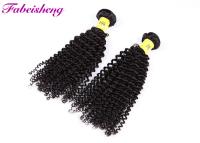 China Black Human VIrgin Hair Bundles Sew In Weft High Density / Full End Curly Hair Extensions for sale